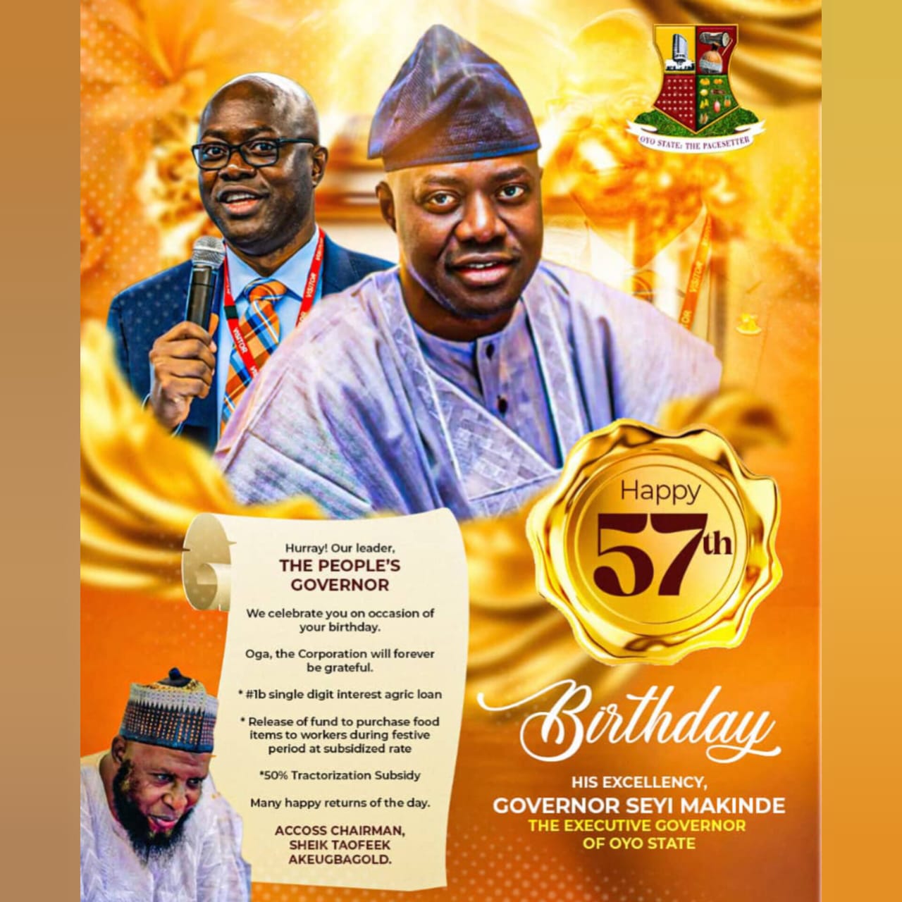 GOVERNOR MAKINDE @ 57: AKEUGBAGOLD FELICITATE MAKINDE, SAYS HIS ...
